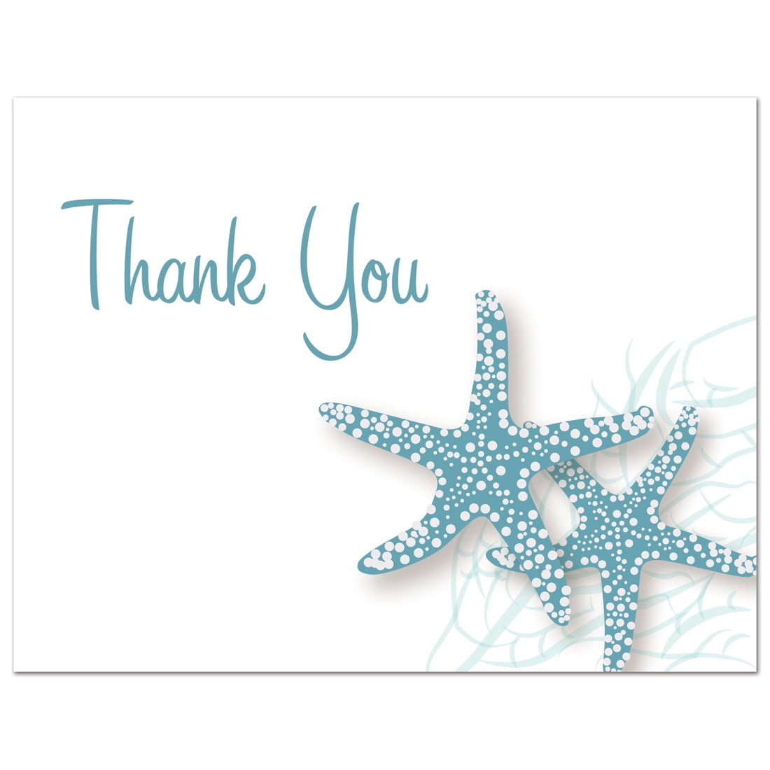 Slate Blue Starfish Beach Thank You Cards and Envelopes - 50 count ...