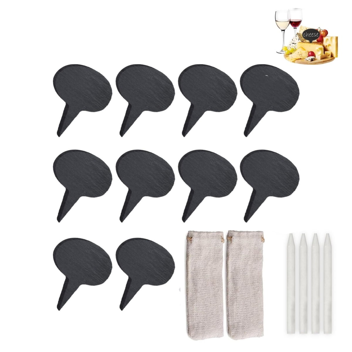 Slate Cheese Labels Sign,2.2x2.3In Reusable Cheese Markers Board for ...