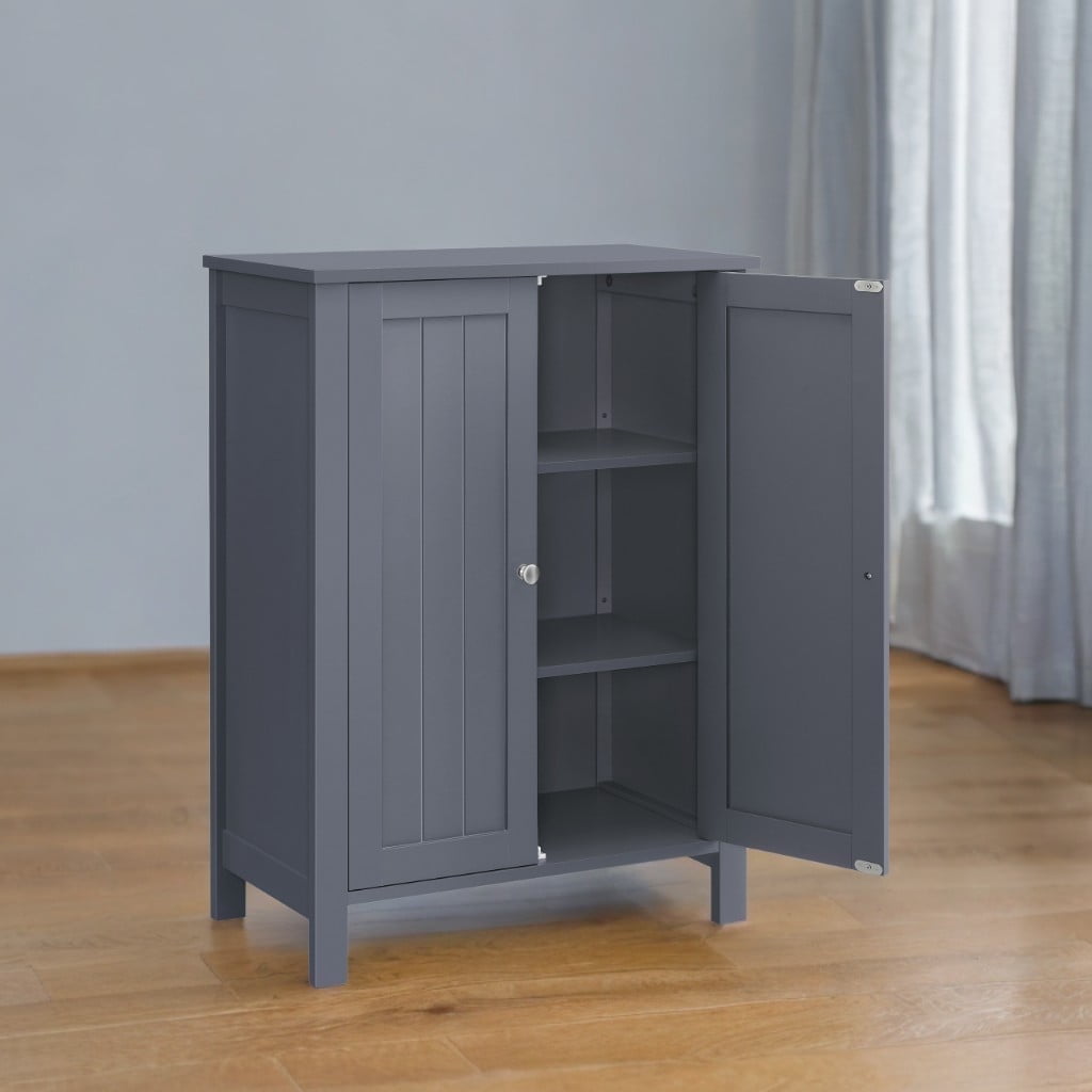 Slate Gray Freestanding Floor Storage Cabinet - 11.8 x 23.6 x 31.5 ...