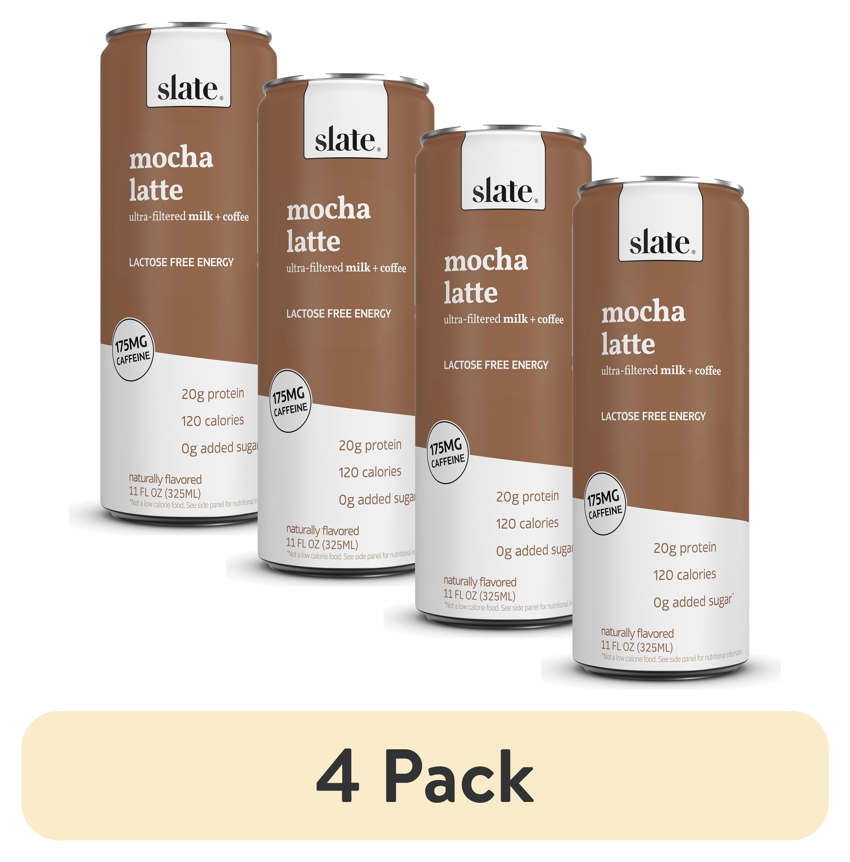 (4 pack) Slate Milk High Protein Mocha Latte, Lactose Free, 20g Protein ...