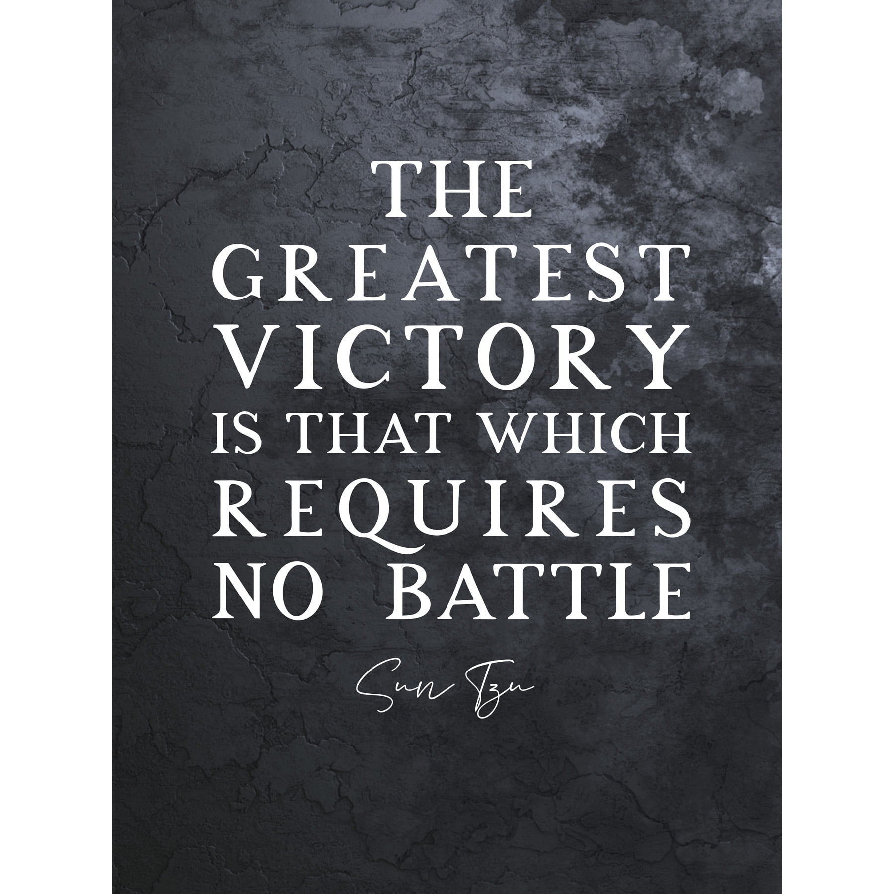 Slate Inspiring Quote Sun Tzu Greatest Victory No Battle Extra Large XL ...