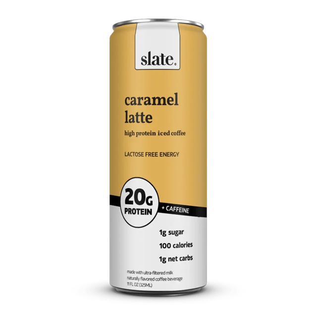 Slate Milk Caramel Latte, High Protein Iced Coffee, 20g Protein, 11 oz ...
