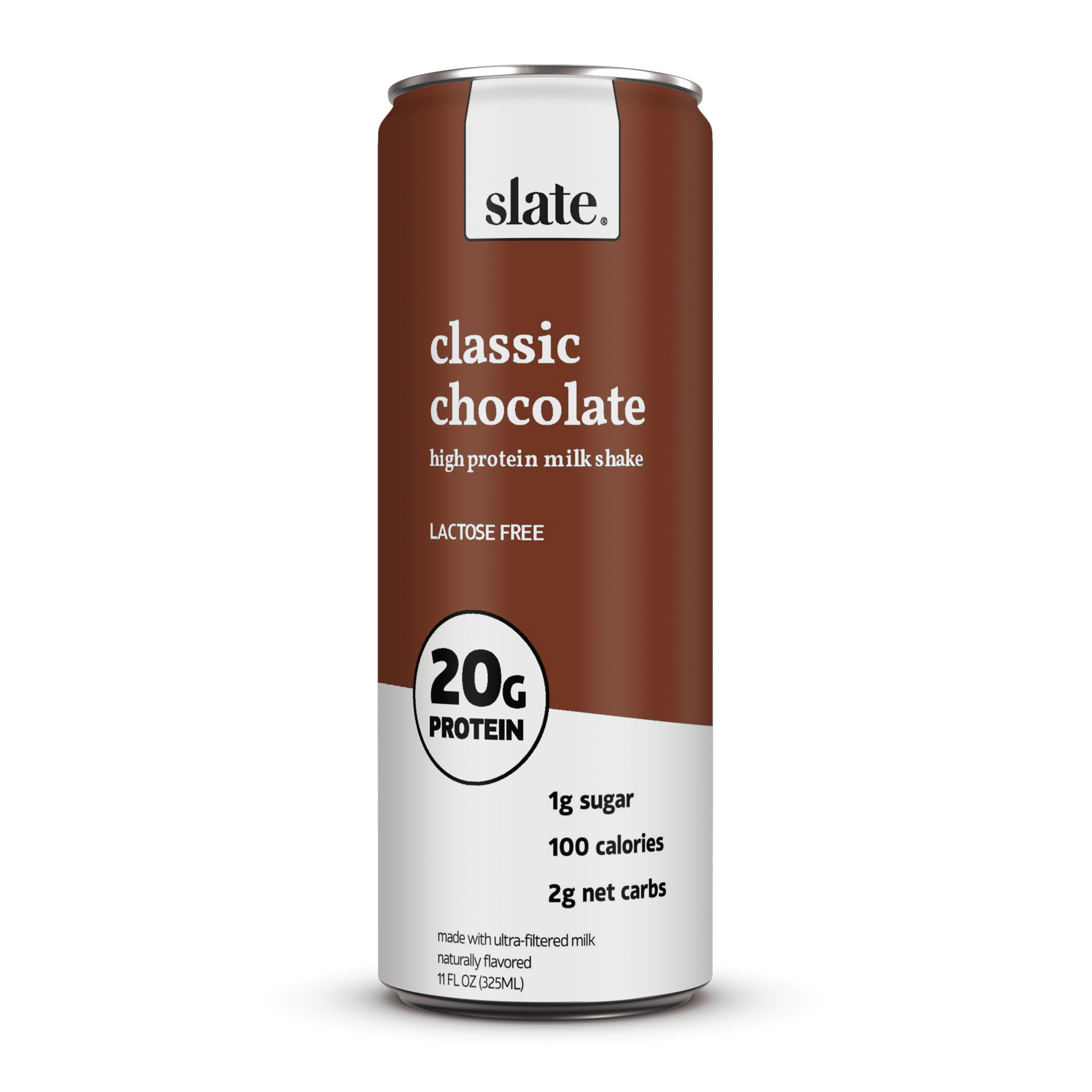 Slate Milk Classic Chocolate High Protein Milk Shake, 20g Protein, 11 ...