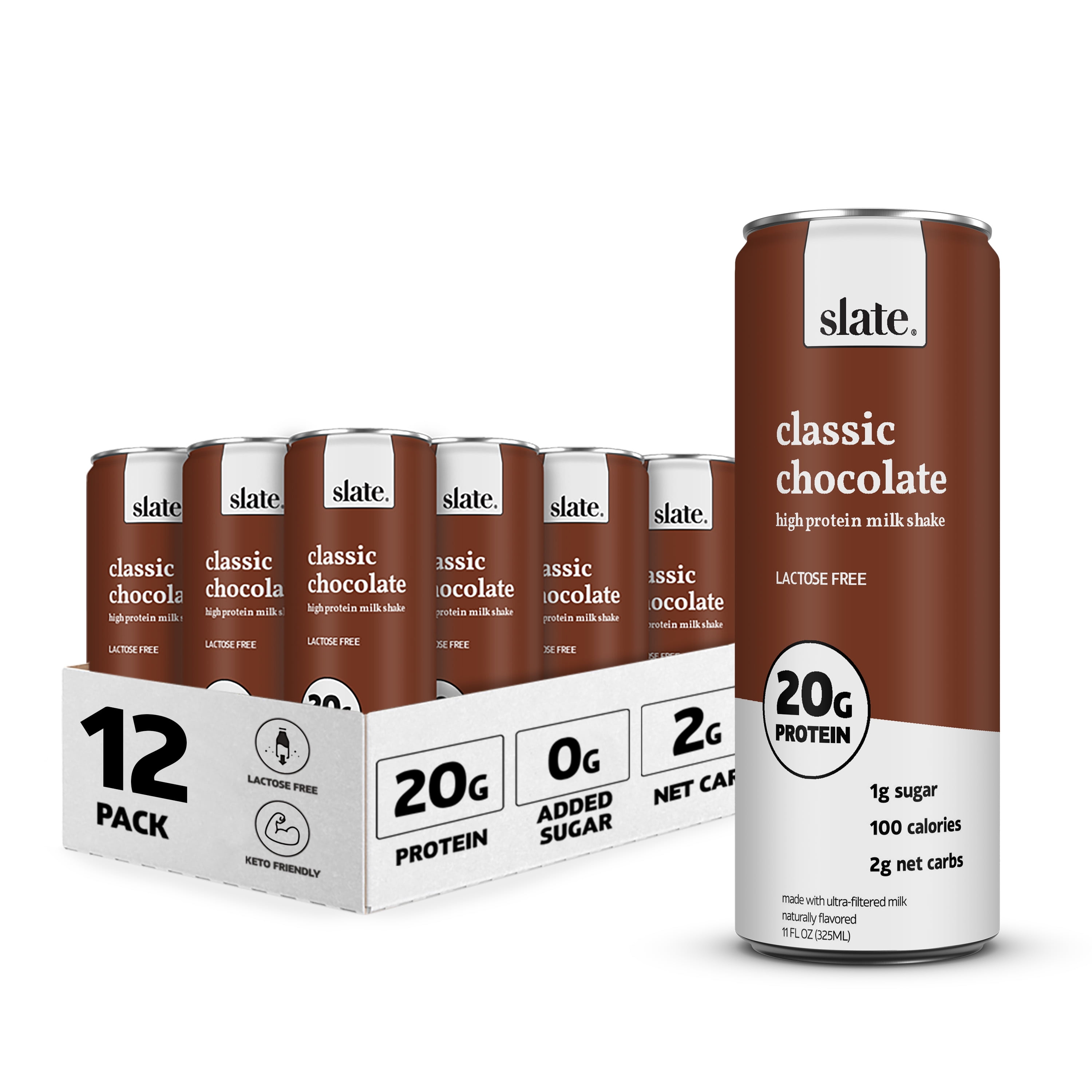 Slate Milk - Chocolate Protein Shake, Dairy, Keto, Lactose Free, No ...