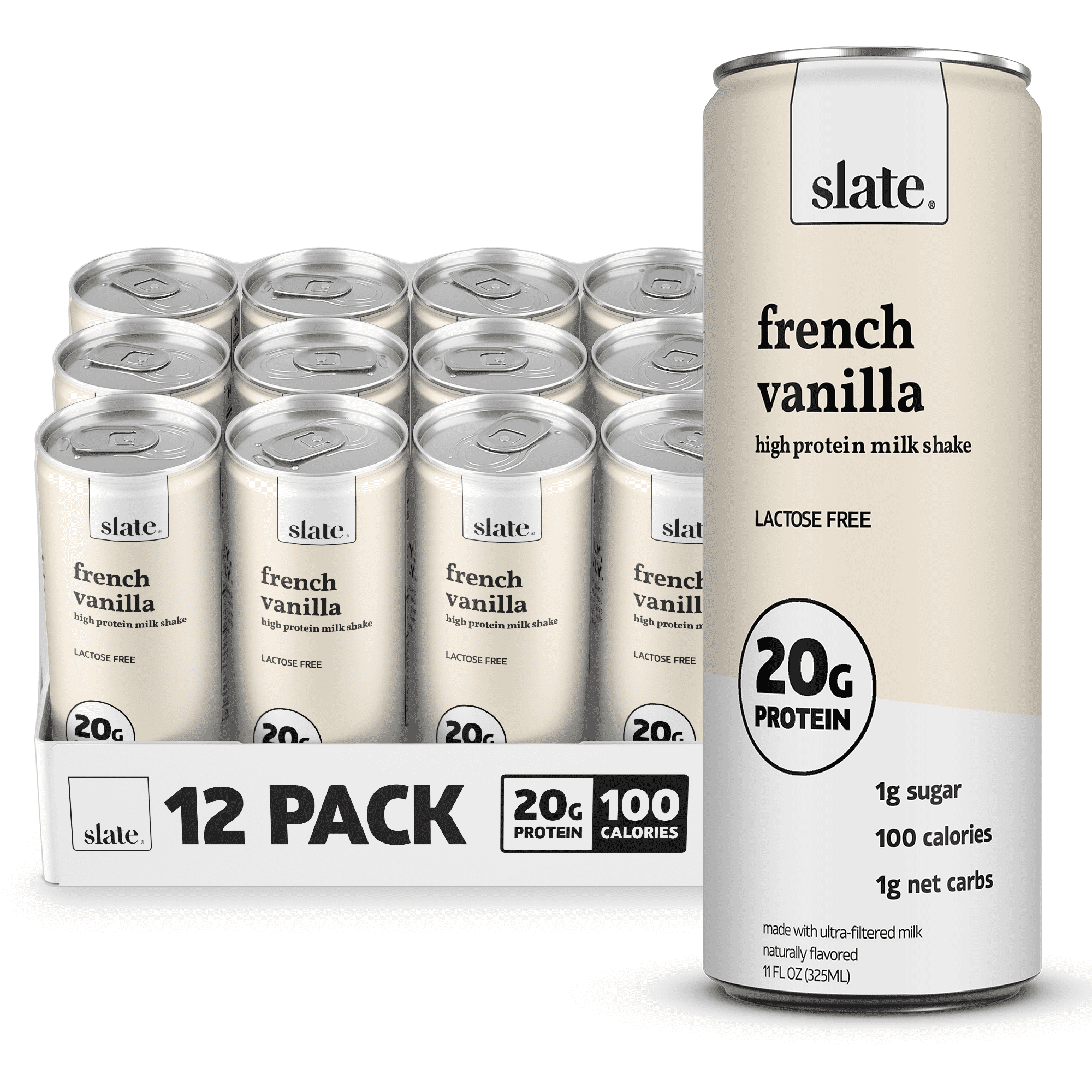Slate Milk High Protein French Vanilla Lactose-Free Milk Shake 20g ...