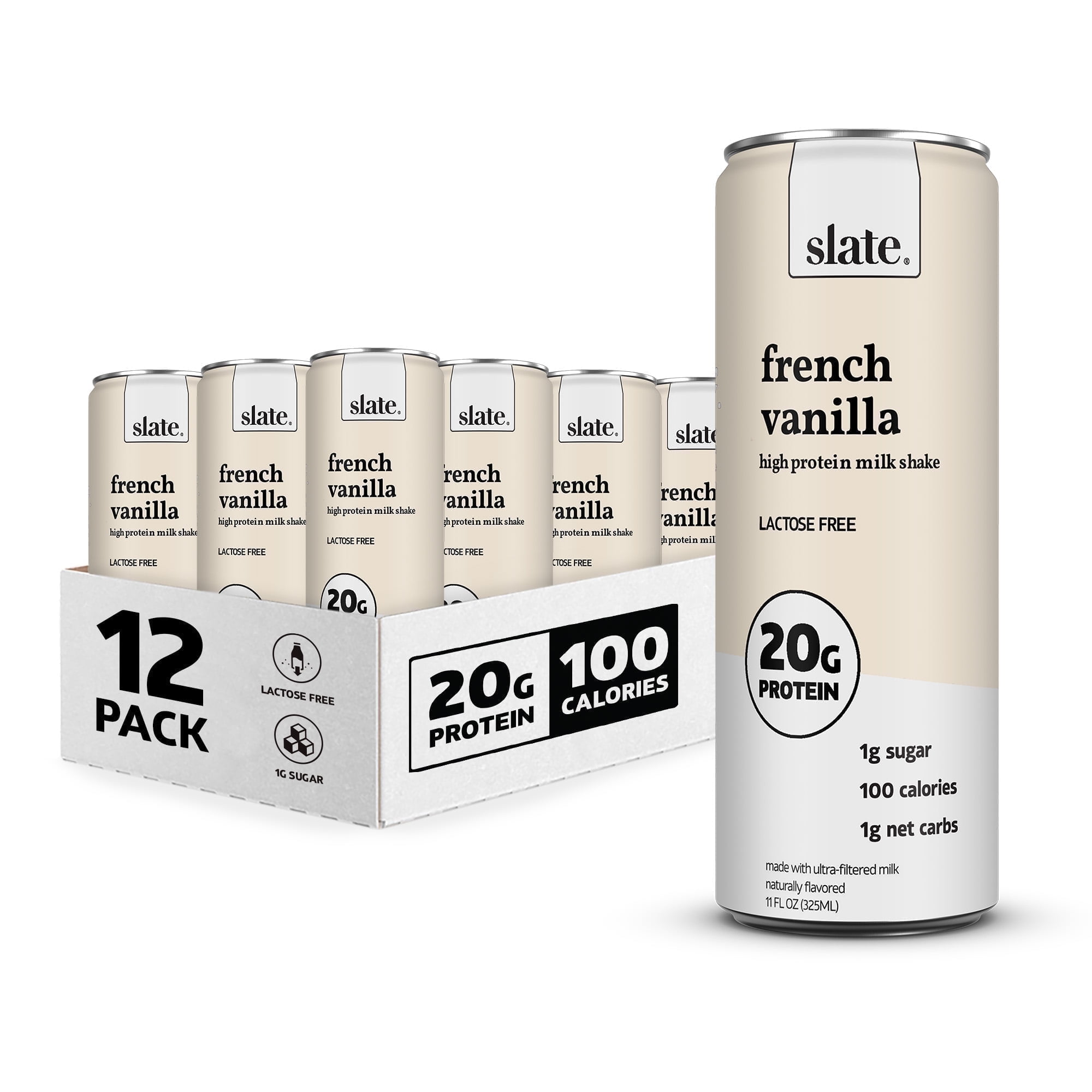 Slate Milk High Protein French Vanilla Lactose-Free Milk Shake 20g ...
