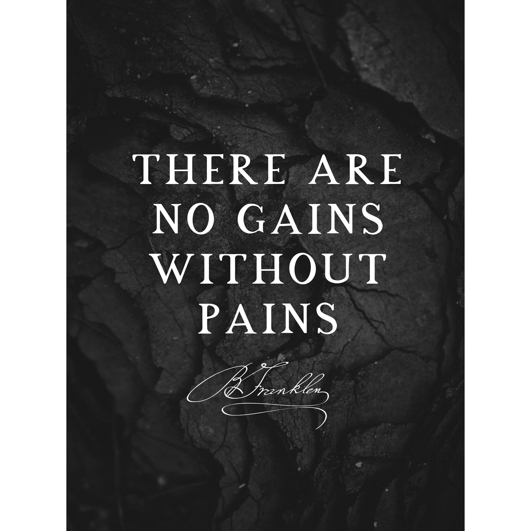 Slate Quote Benjamin Franklin Pains Gains Extra Large XL Wall Art ...