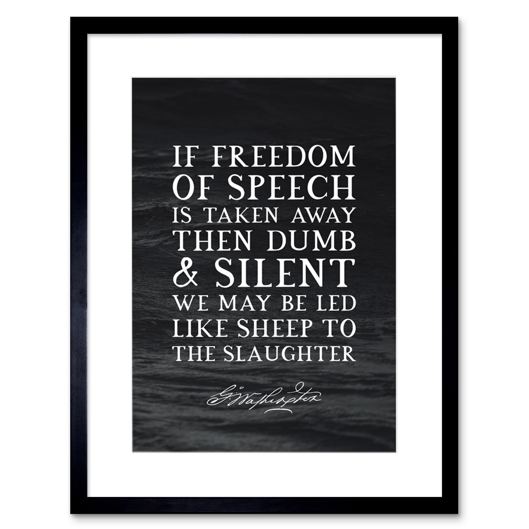 Slate Quote George Washington Freedom of Speech Artwork Framed Wall Art ...