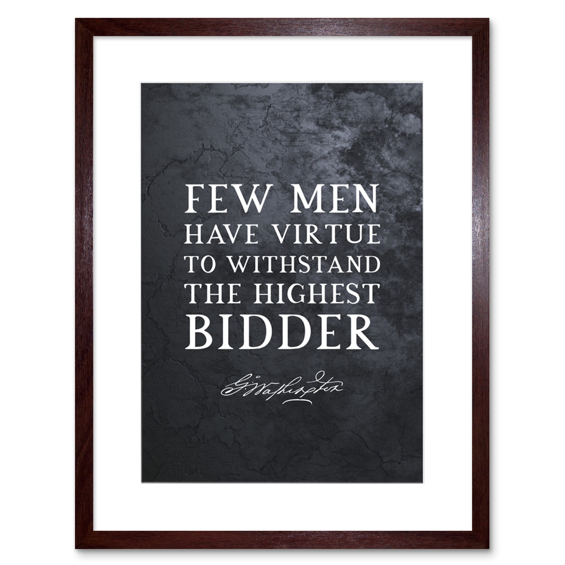 Slate Quote George Washington Highest Bidder Artwork Framed Wall Art ...