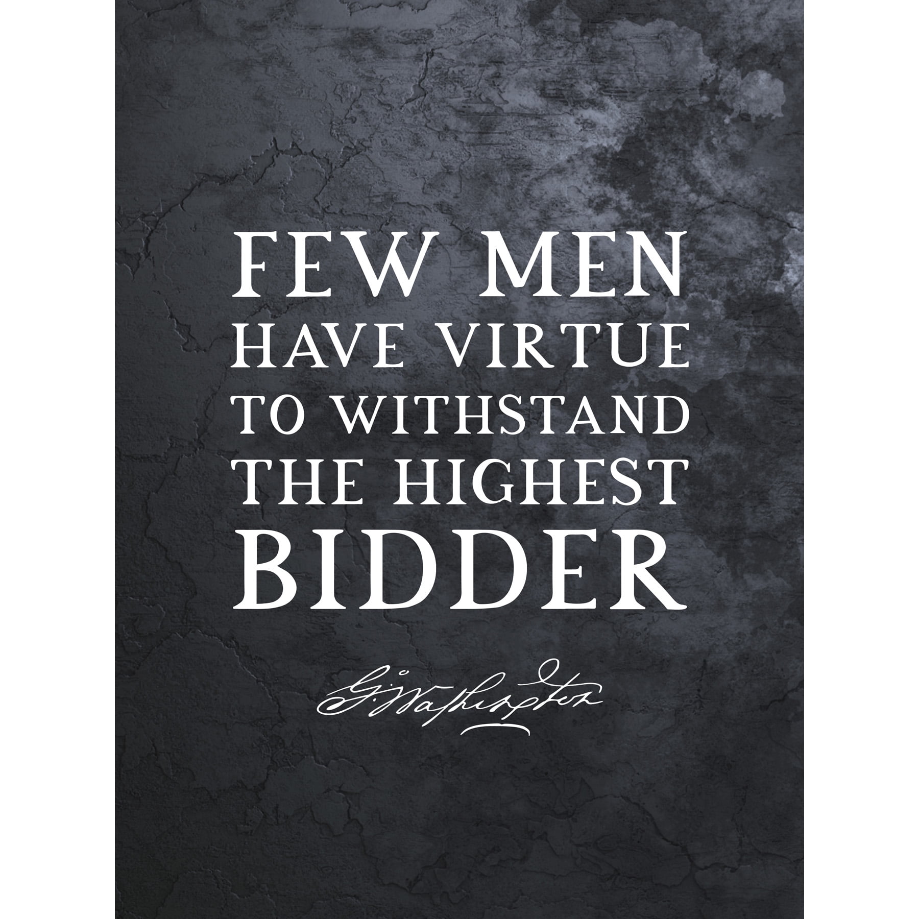 Slate Quote George Washington Highest Bidder Extra Large XL Wall Art ...