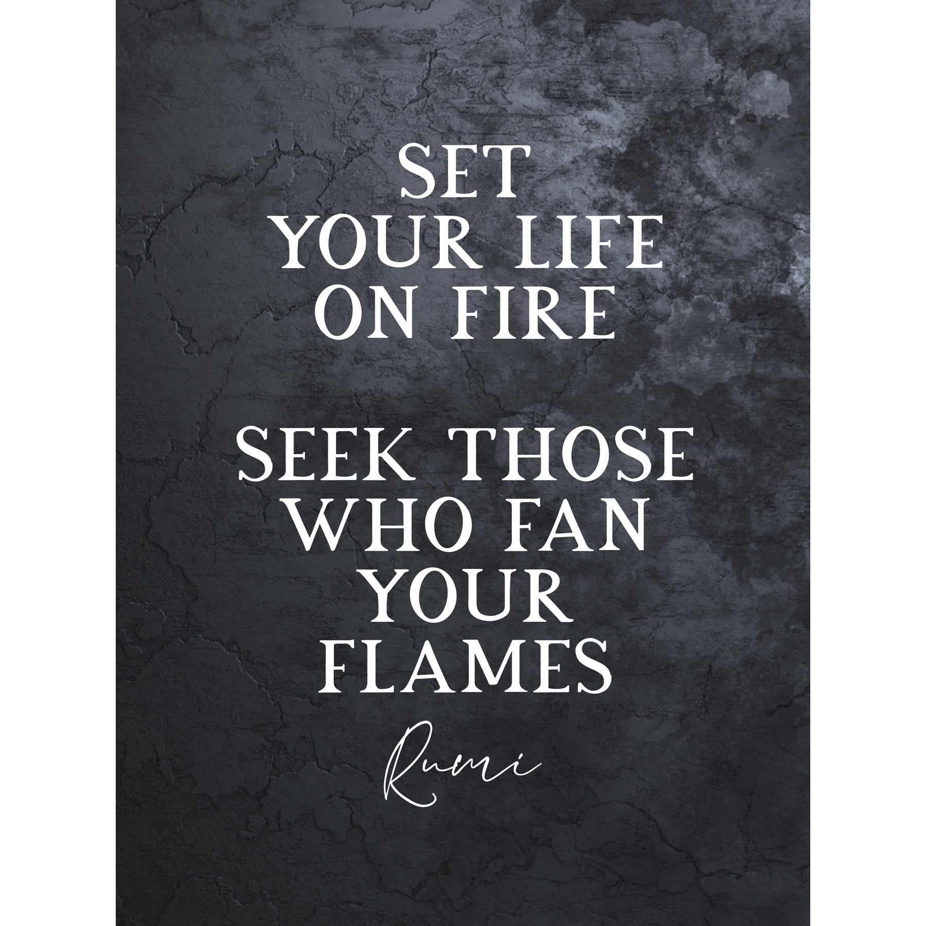 Slate Quote Rumi Life Fire Flames Extra Large XL Wall Art Poster Print ...