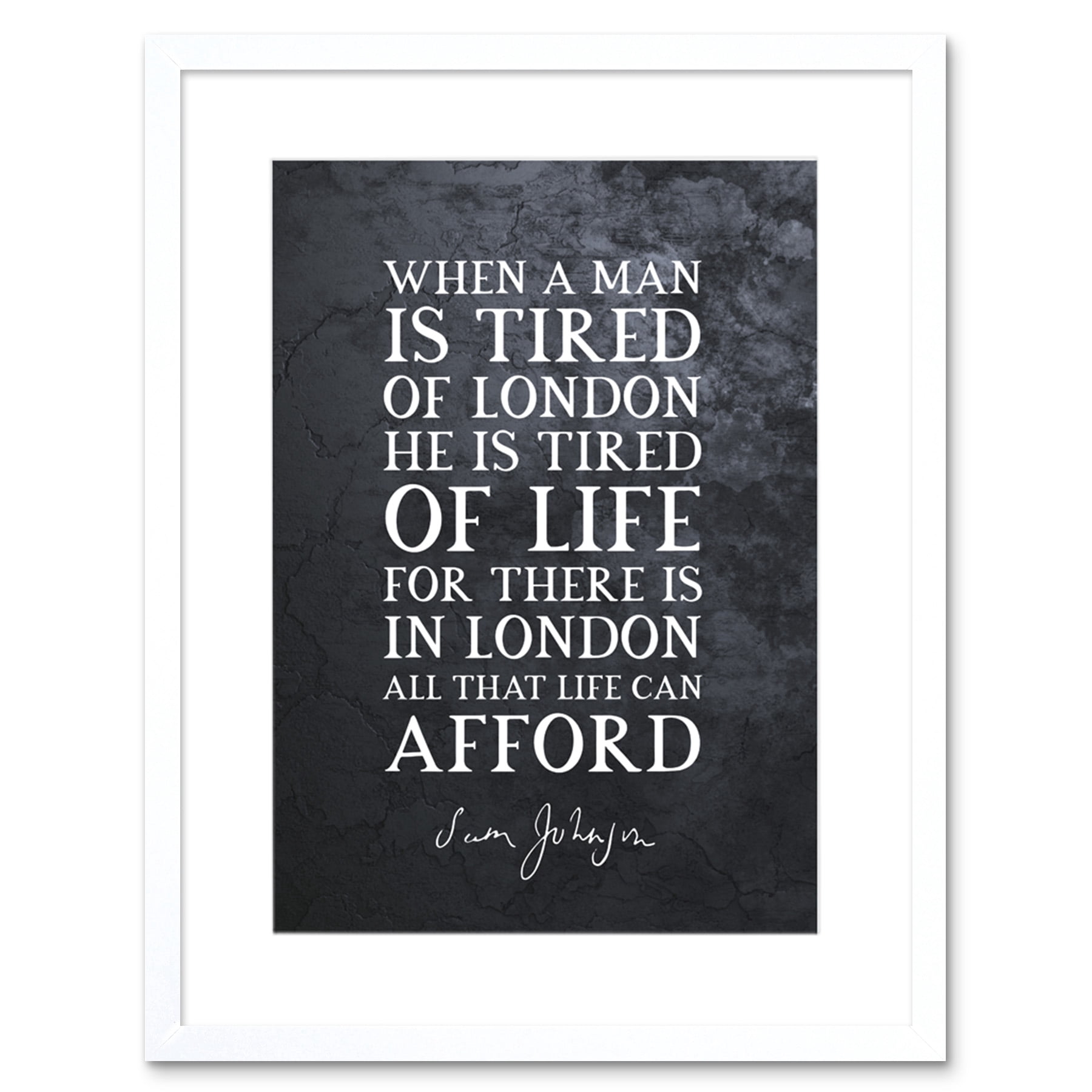 Slate Quote Samuel Johnson London Artwork Framed Wall Art Print 9X7 ...