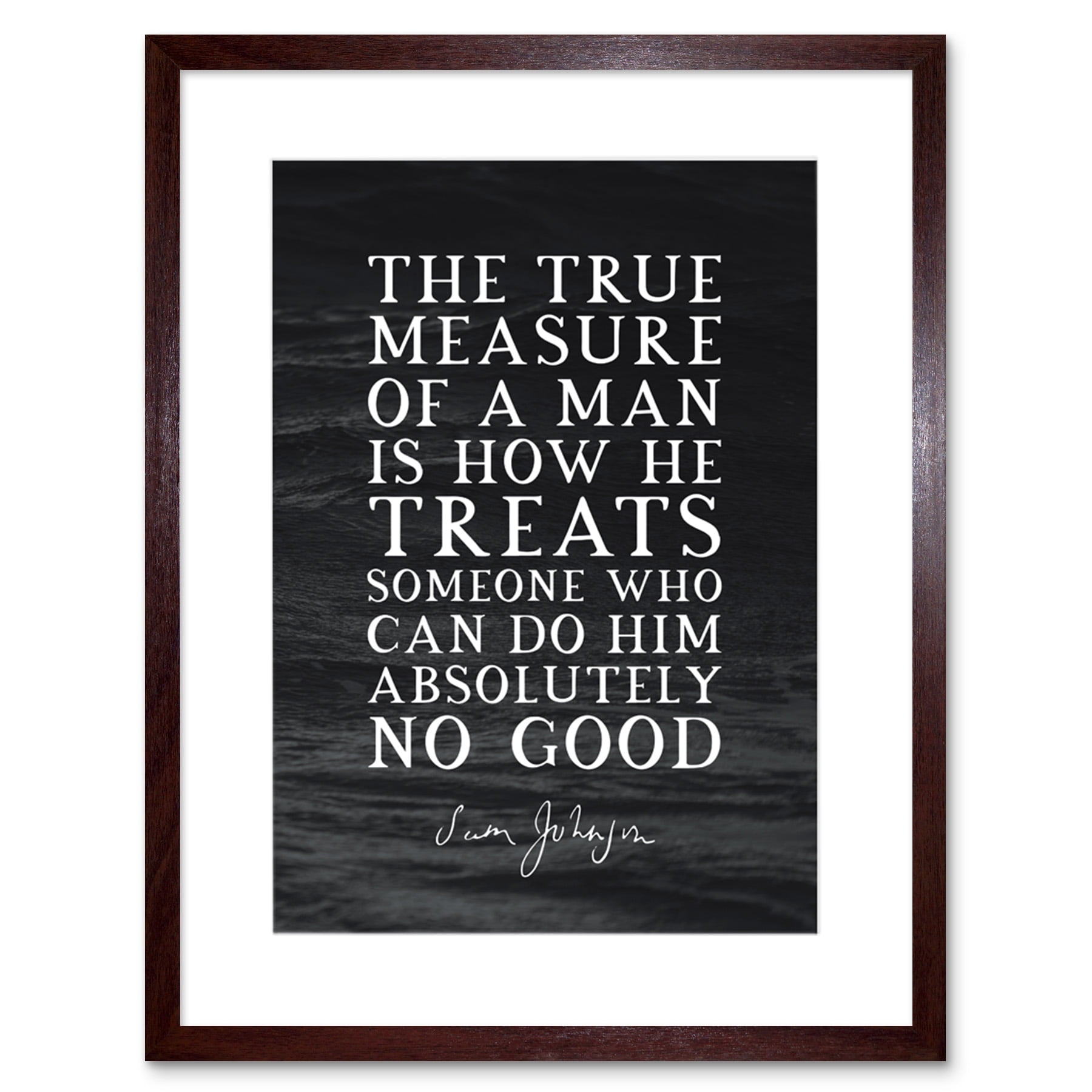Slate Quote Samuel Johnson True Measure Artwork Framed Wall Art Print ...