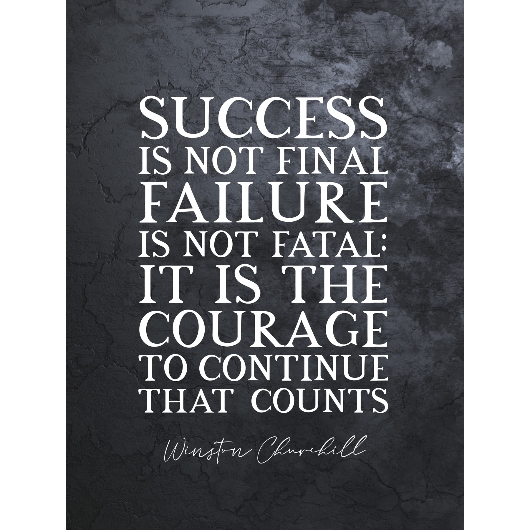 Slate Quote Winston Churchill Success Extra Large XL Wall Art Poster ...