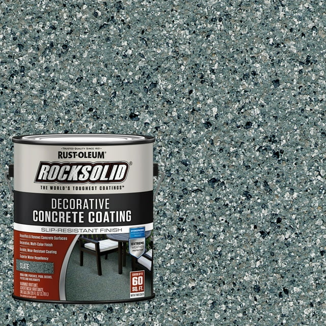 Slate, Rust-Oleum RockSolid Decorative Concrete Interior/Exterior Solid ...
