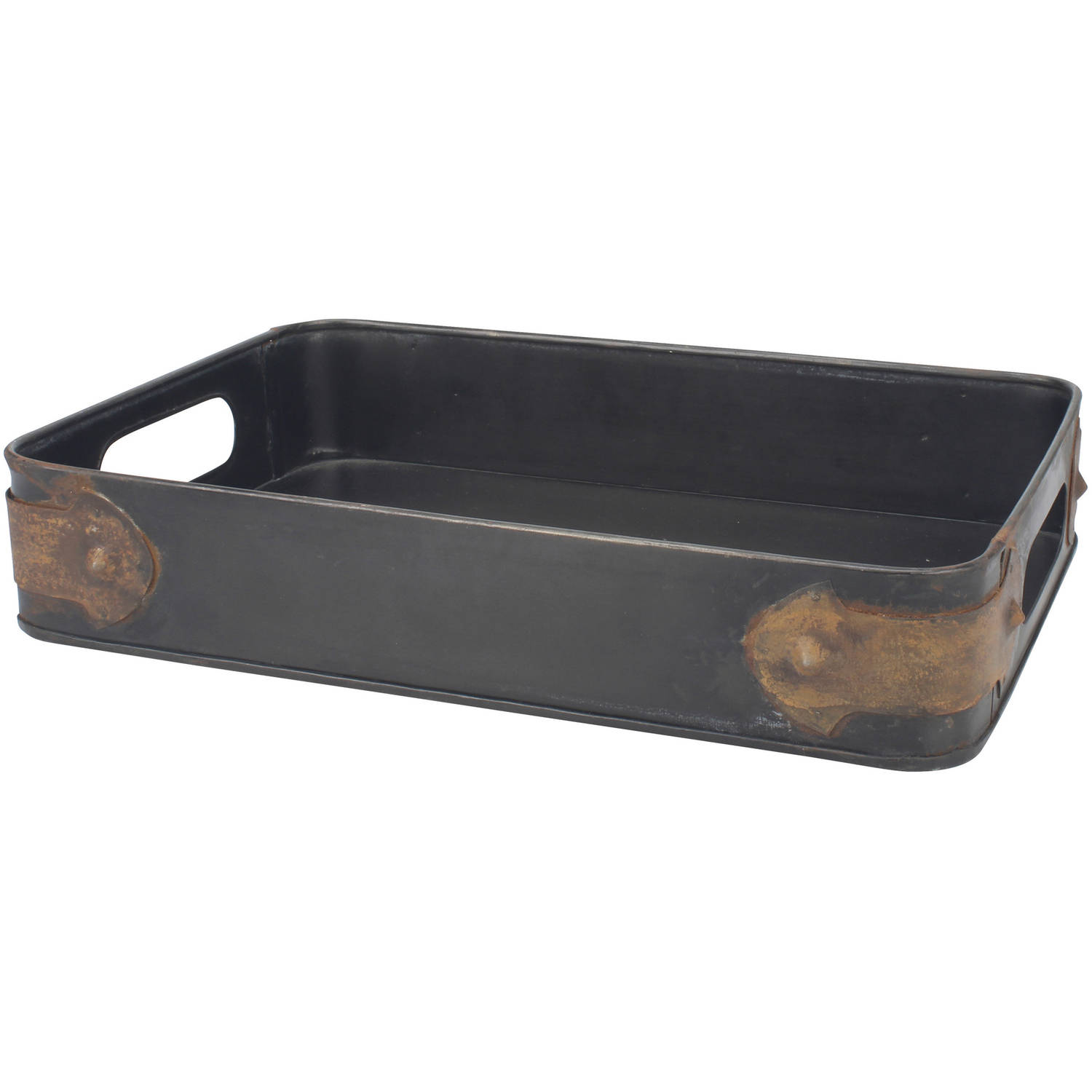 Slate Steel Tray with Rust Trim - Walmart.com