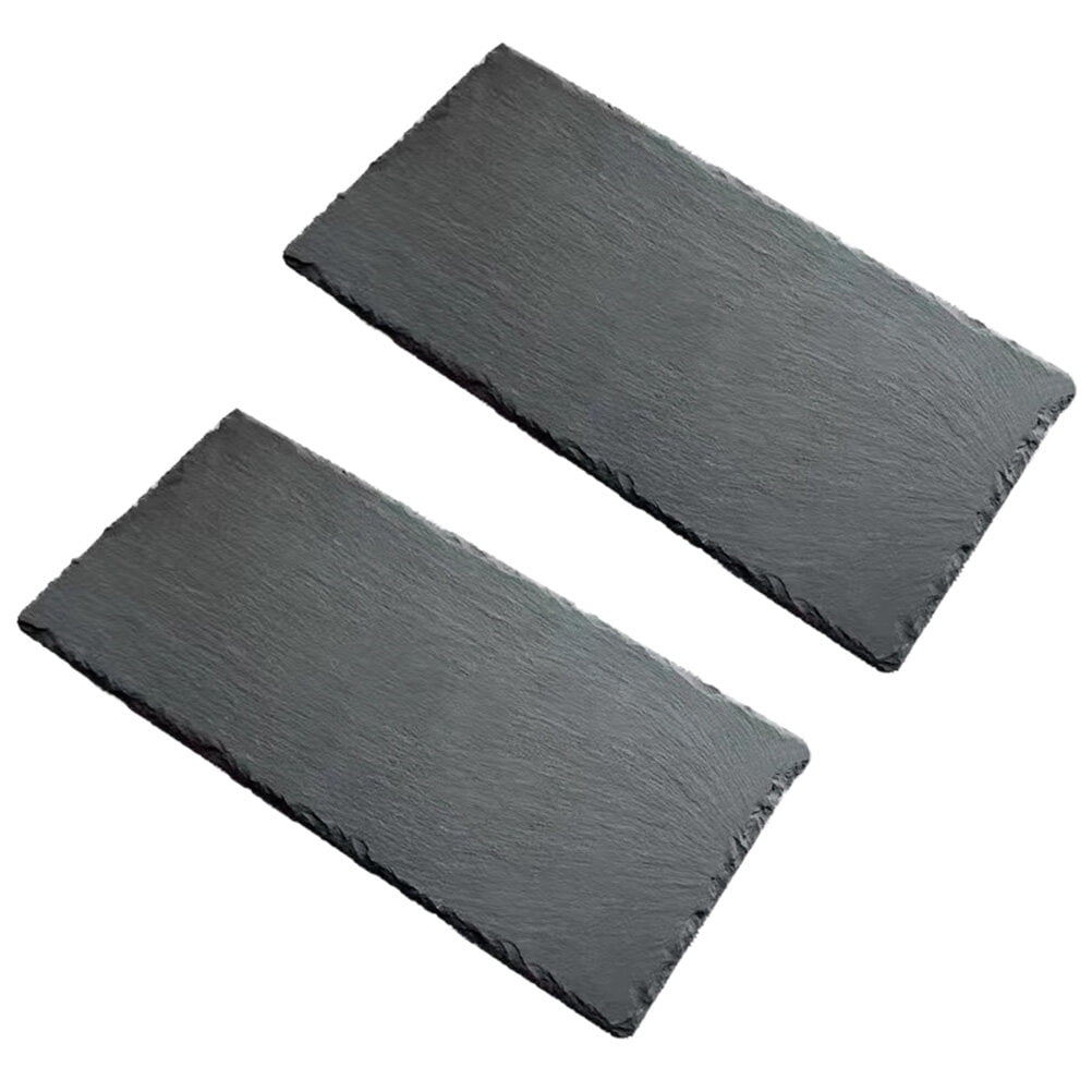 Large Set of 2 Slate Sushi Plate Trays - Durable Stone Serving Boards ...