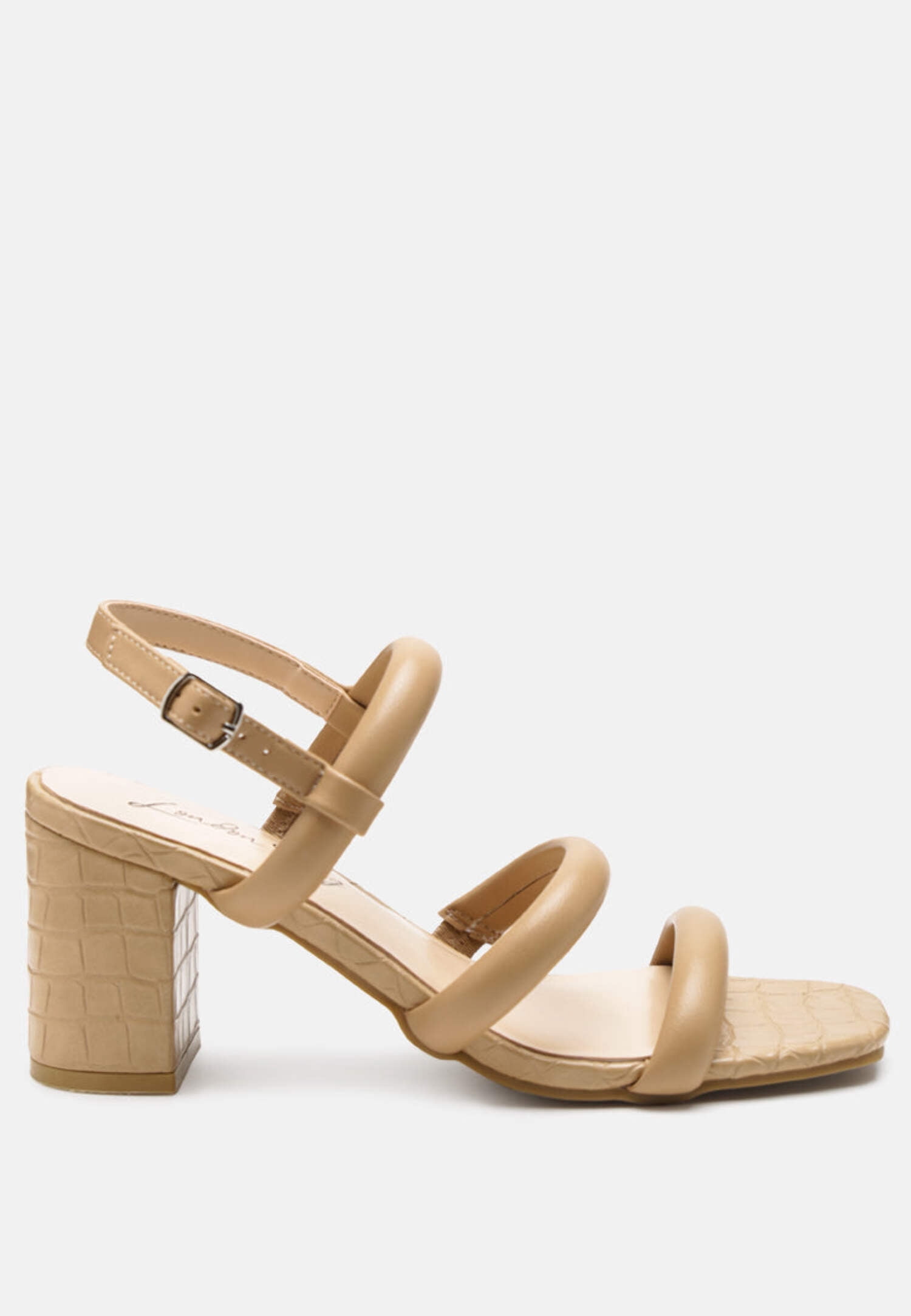 Slater Croc Skin Faux Leather Block Heel Sandals - Walmart.com