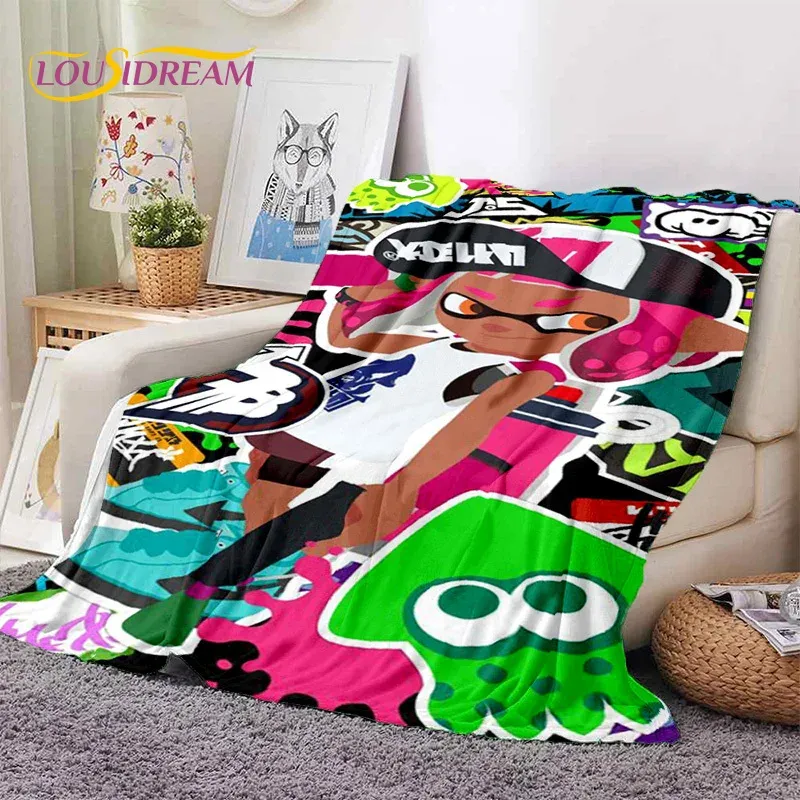 Slatoon 3 PC Gamer Cartoon Game Soft Flannel Blanket for Beds Bedroom ...
