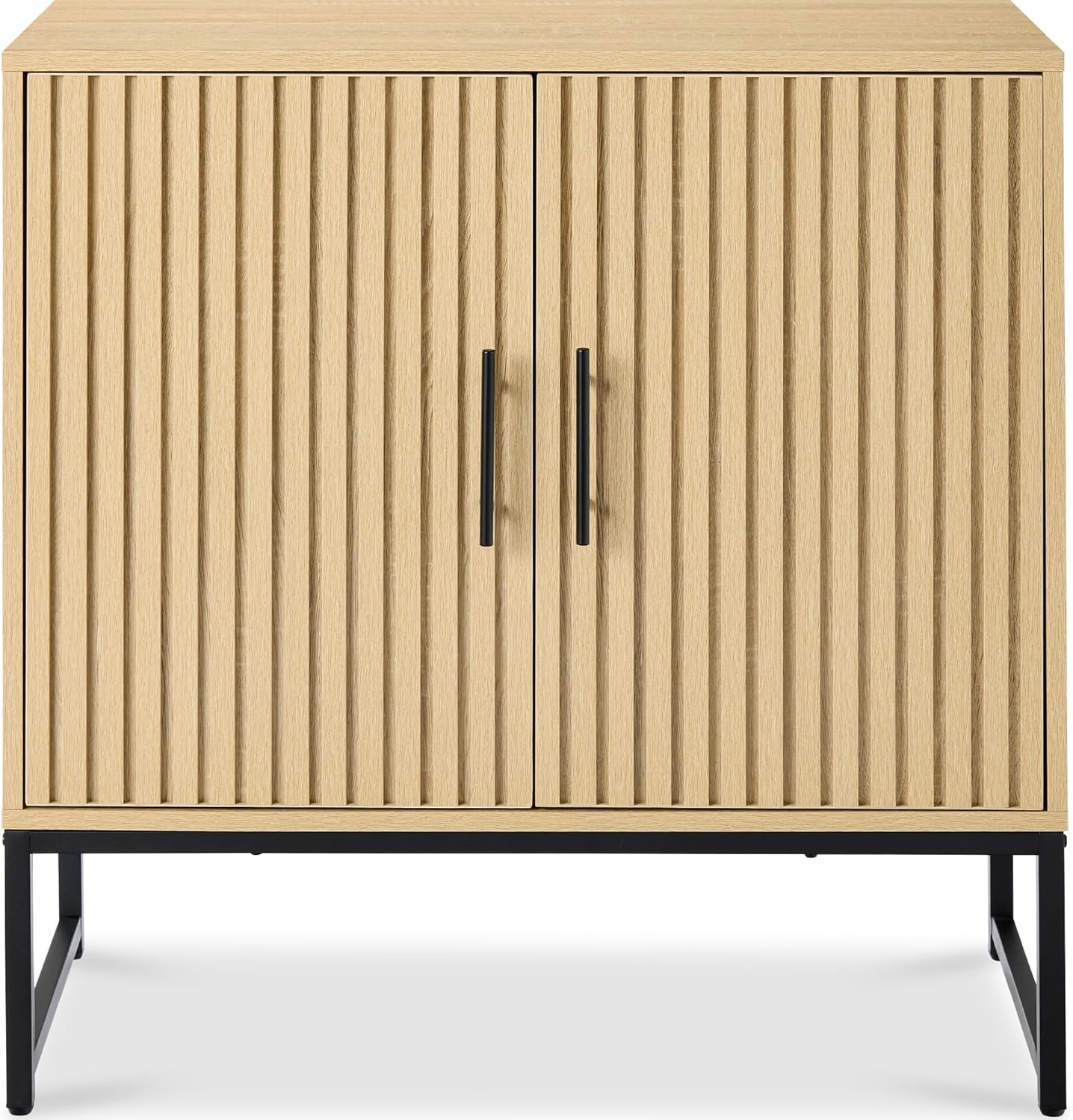 Slatted Sideboard Buffet Cabinet Entryway Accent Storage Cabinet ...