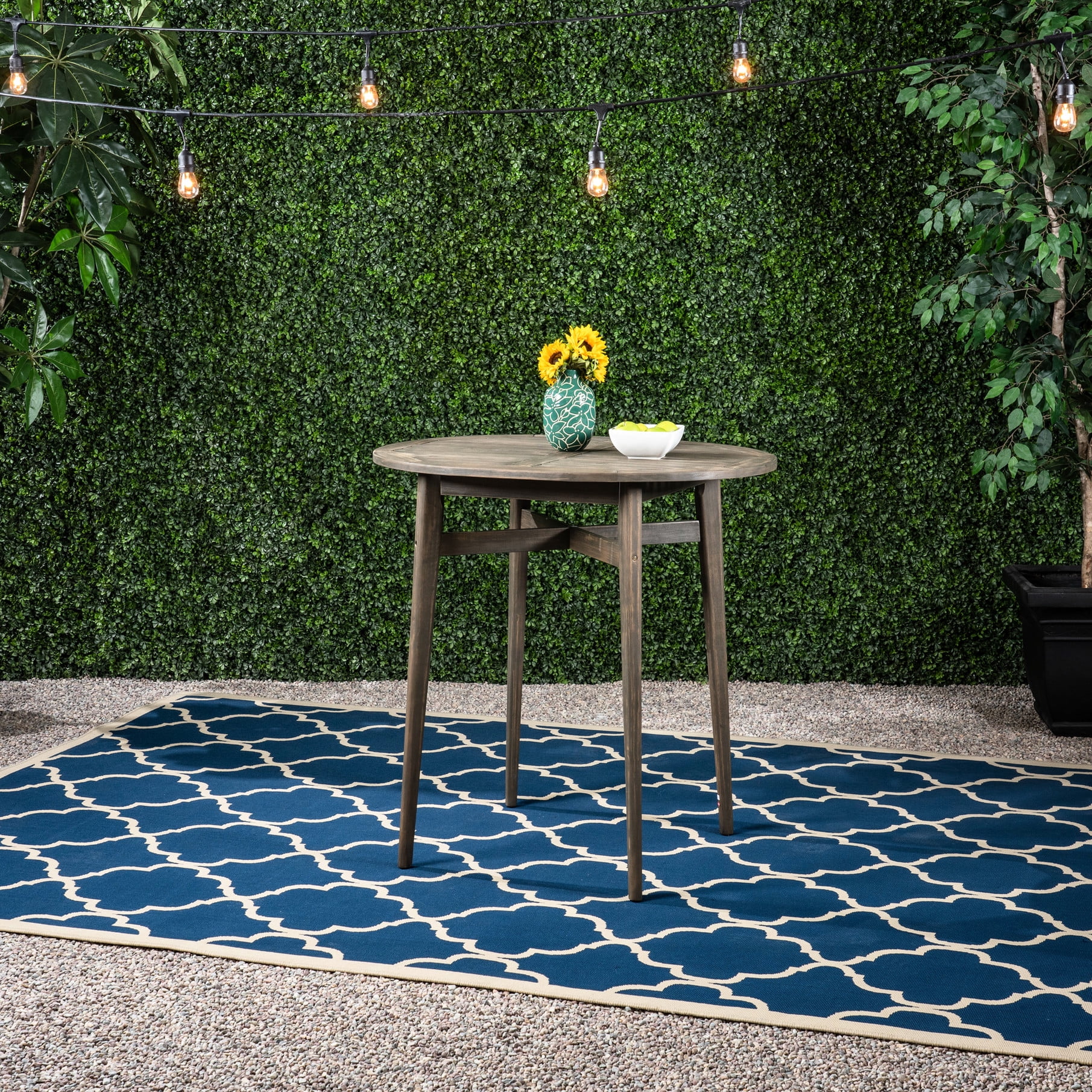 Closed - Slat Tabletop / Outdoor Socializing / Elegant Acacia Bar Table ...