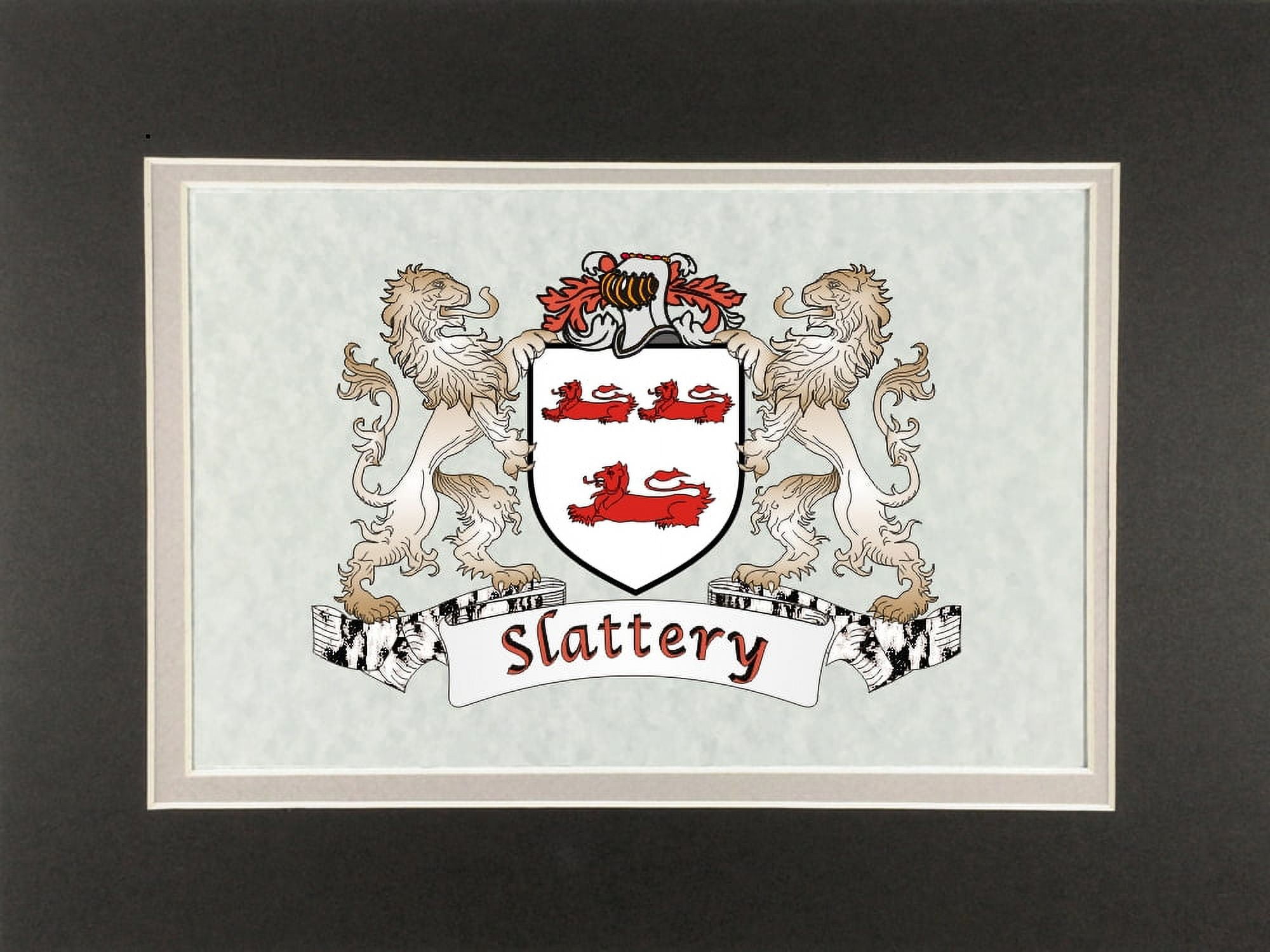 Slattery Irish Coat of Arms Print - Frameable 9" x 12" - Walmart.com