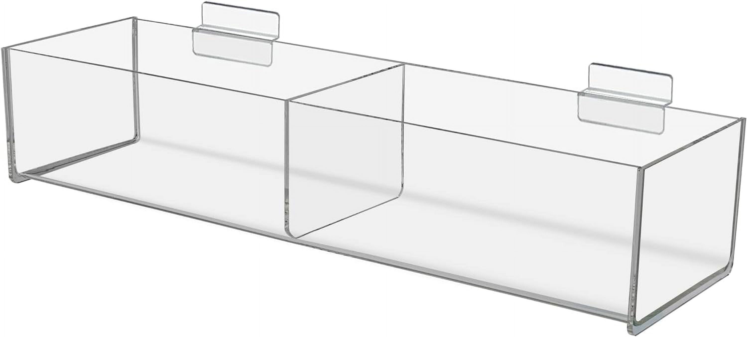 Slatwall Acrylic Tray Double Compartment Clear PlexiglaDeep Retail ...
