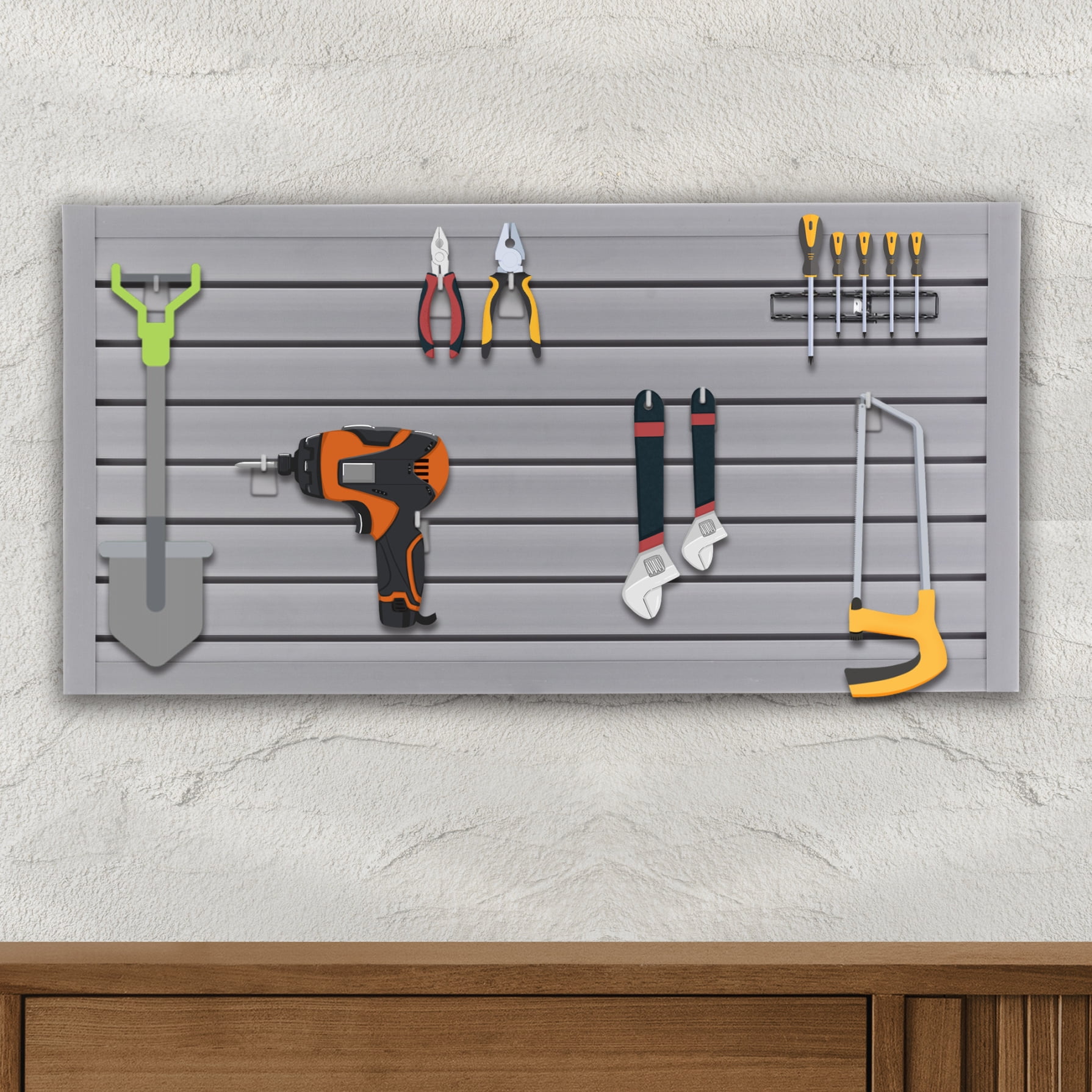 Slatwall Panel Wall Storage Systems, 2x4 Ft Garage Wall Organizer with ...