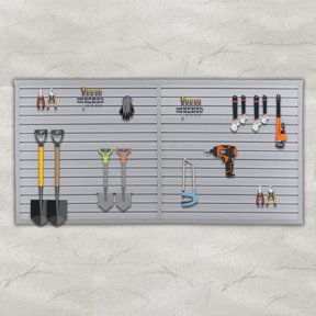 CrownWall PVC SlatWall Panels Garage Organizer Wall Mount with 10-pc ...