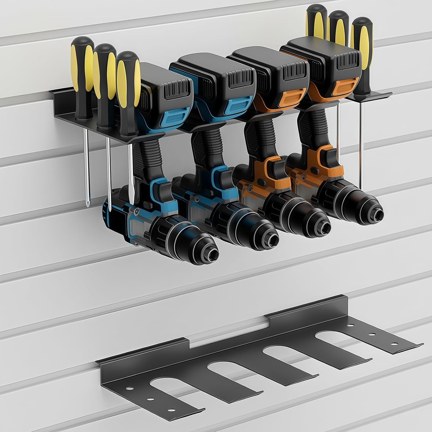 Slatwall Power Tool Organizer 2 , Cordless Tool Organizer with 8 Drill ...