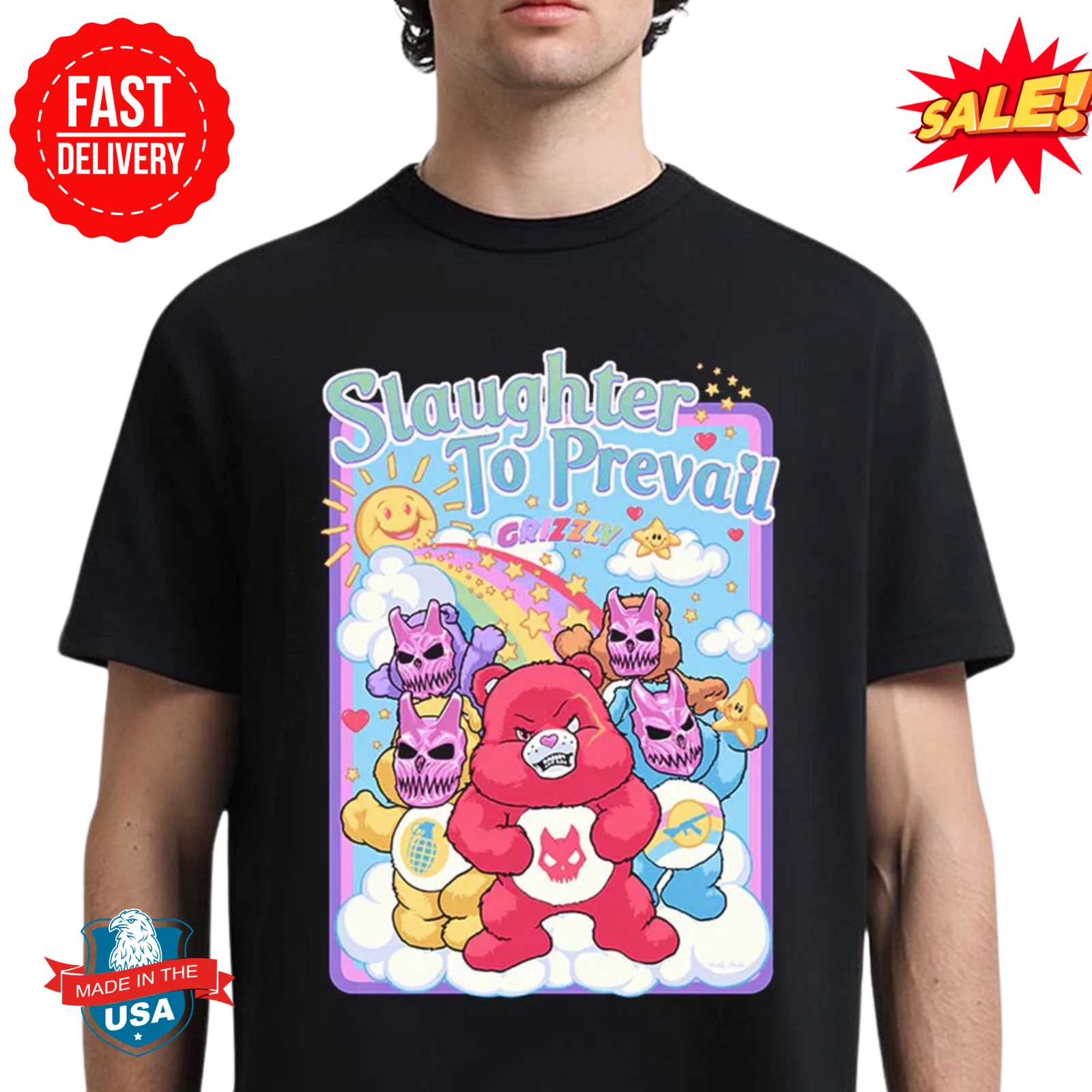 Slaughter to Prevail Exclusive Grizzly Slaughter Bears Rainbow Colorful ...