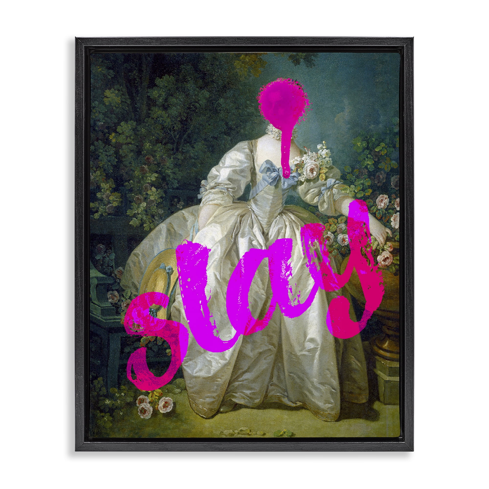 Slay Classical Baroque Gown Black Framed Floater Canvas Wall Art ...