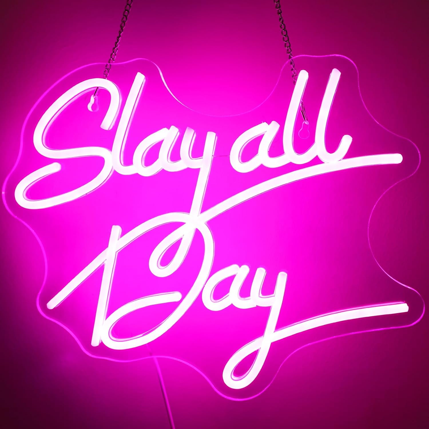 Slay All Day Neon Sign, Pink Aesthetic Slay Neon Lights and USB Powered ...