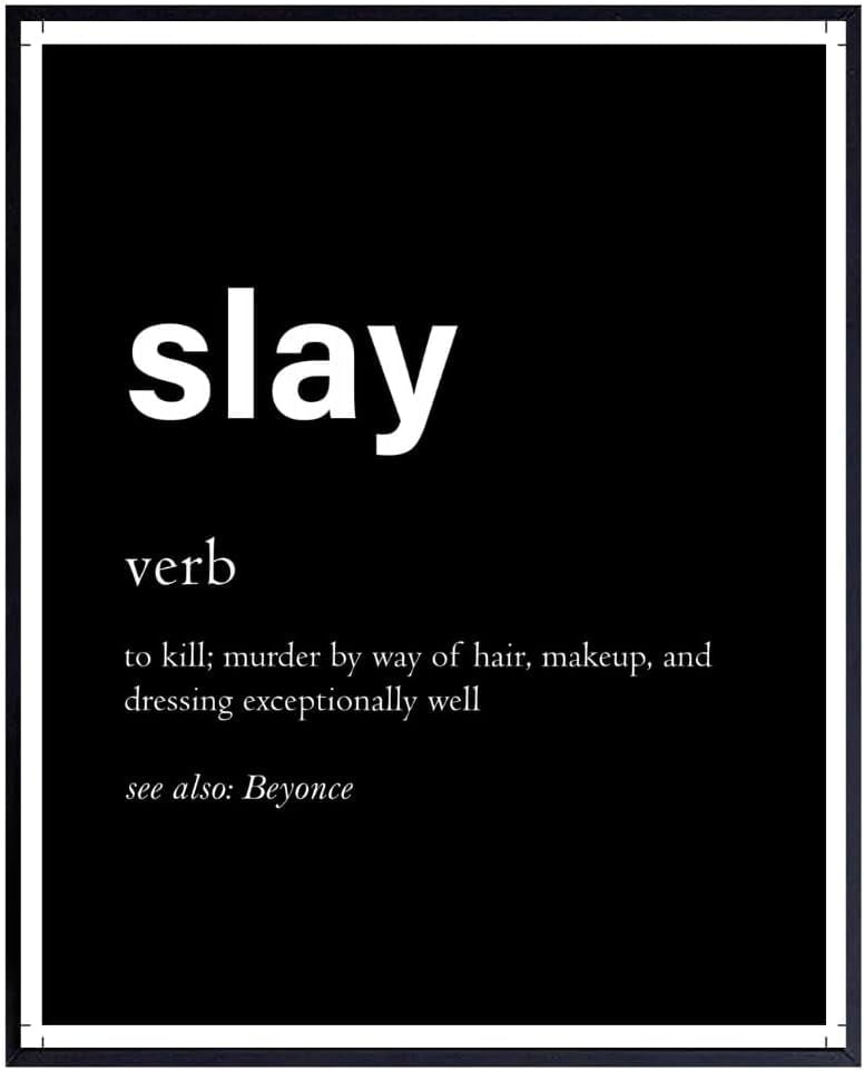 Slay Definition Wall Art Print - Inspirational Affirmation Poster for ...