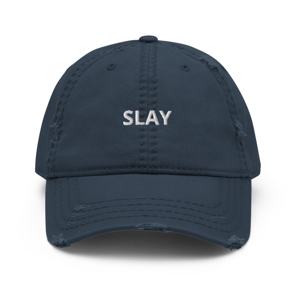 Slay Distressed Dad Hat (Navy) - Walmart.com