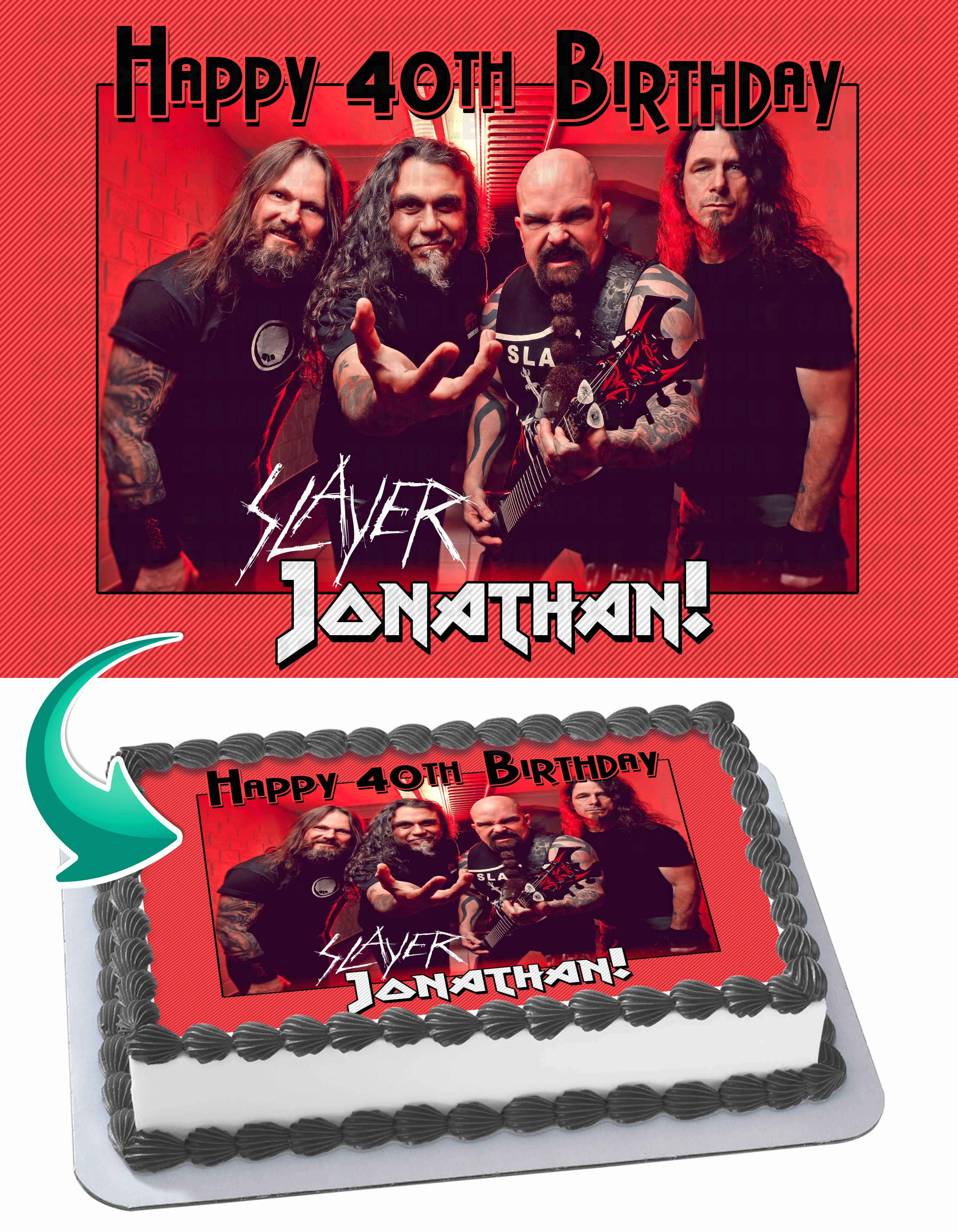Slayer Band Edible Image Cake Topper Personalized Birthday Sheet ...