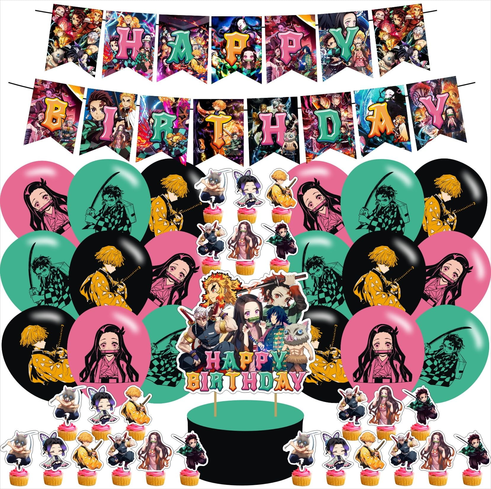 Slayer of Demon Birthday Party Decoration,Slayer KKS1 Include Kids ...