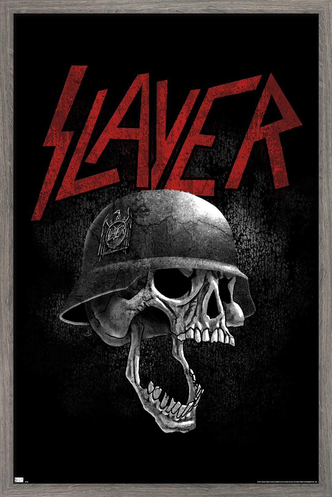 Slayer - Grey Scale Hellmit Wall Poster, 22.375" x 34" Framed - Walmart.com