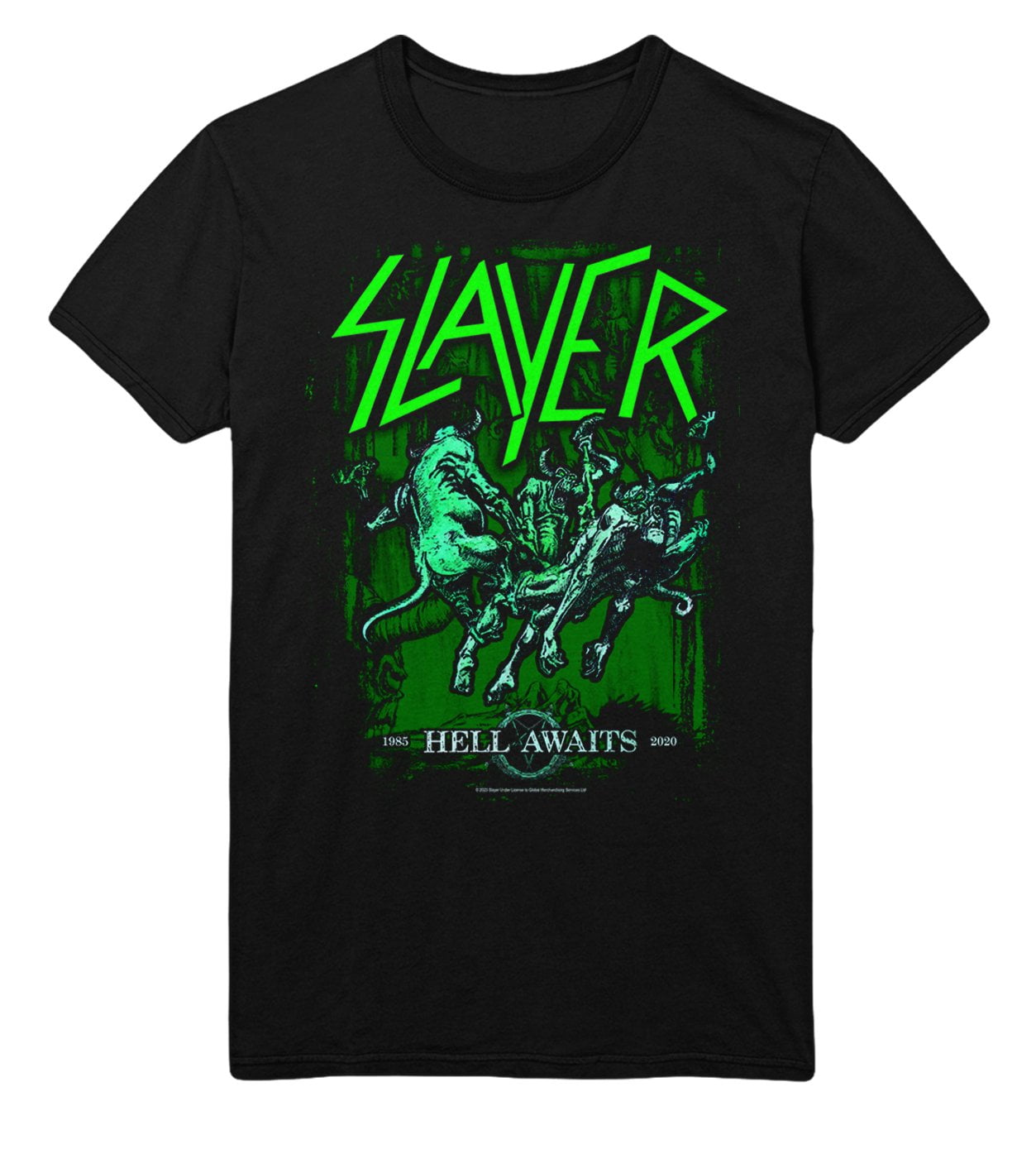 Slayer Neon Hell Awaits Unisex T-Shirt - Black - Extra Large - Walmart.com