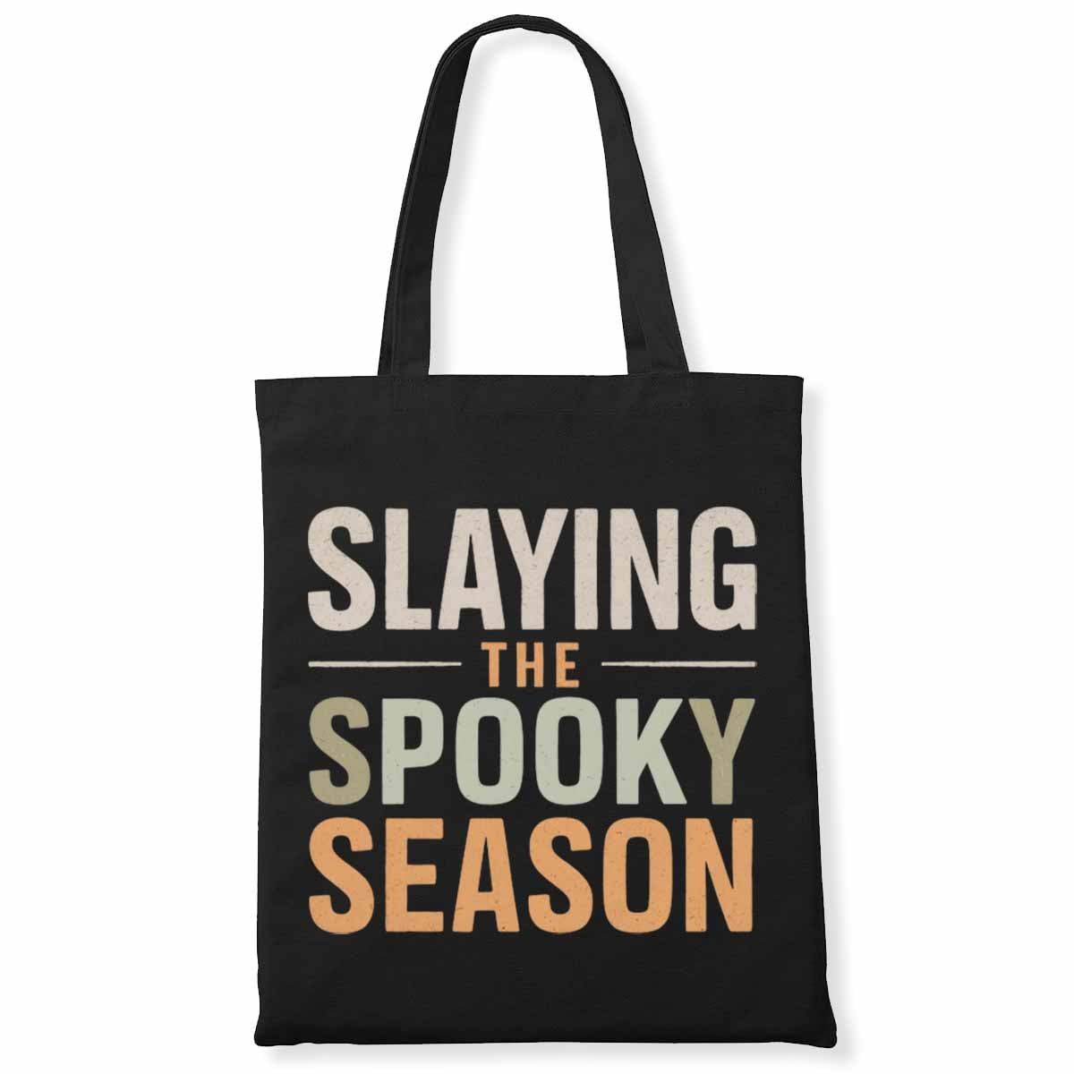 Slaying The Spooky Season Funny Groovy Retro Women Halloween Canvas Bag ...
