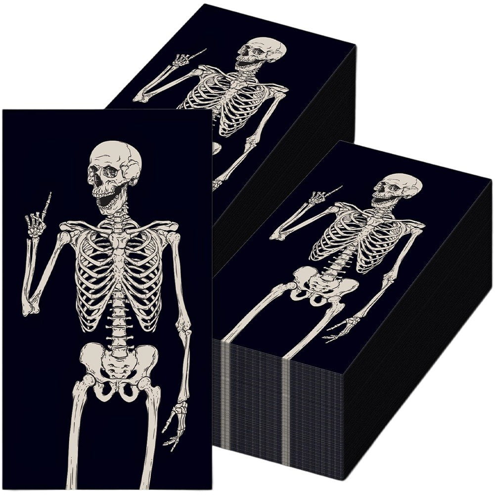 Slccxzc 100Pcs Halloween Serviettes,Skull Paper Napkins, 2-Ply ...