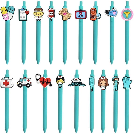 Slccxzc 18PCS Cute Nurse Pens - Funny Nursing Gel Pen Set Black Ink for ...