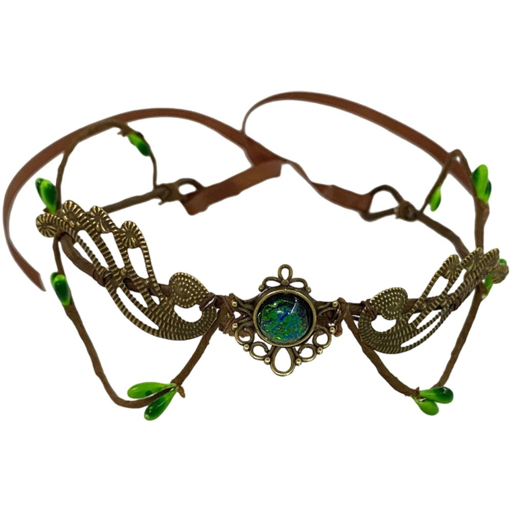 Slccxzc Elf Crown - Antler Crystal Headpiece Gothic Tiara Elven ...