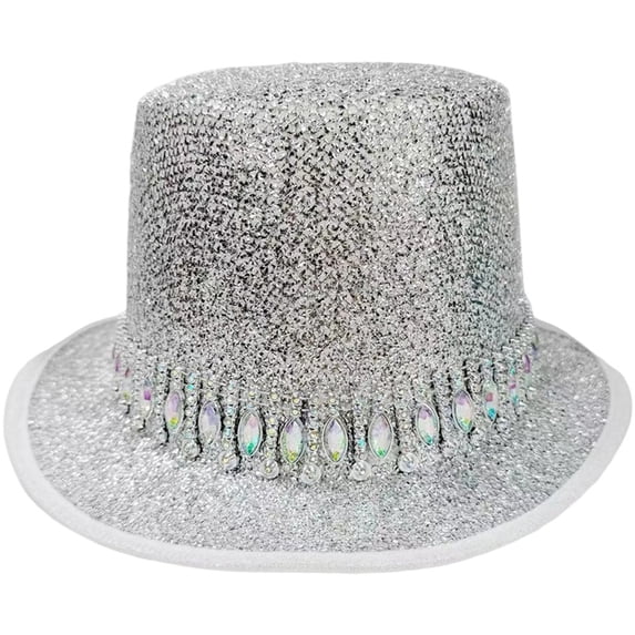 Slccxzc Party Hat Glittering Magician Hat Jazz Caps for Adult Shiny Hip ...