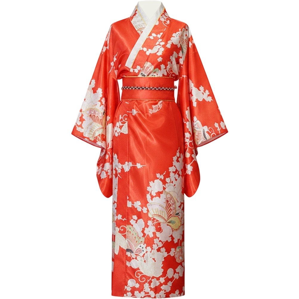 Slccxzc Women's Kimono Robe, Japanese Traditional Yukata Bathrobe for ...