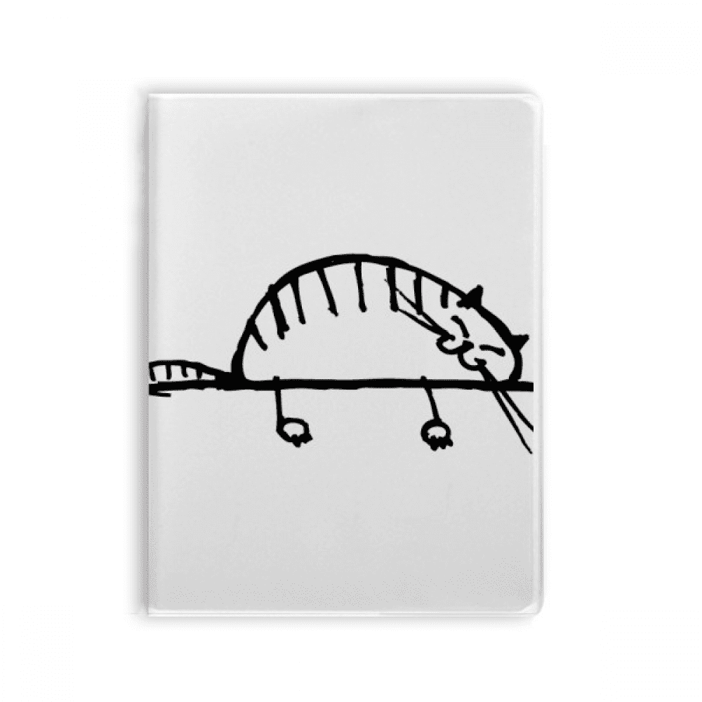 Sle Stripe Cat Lying Line Notebook Gum Cover Diary Soft Cover Journal ...