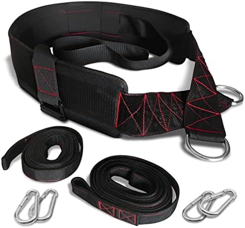 Sled Pulling Belt, Adjustable Closure, 2 Straps & 4 Hooks - for ...