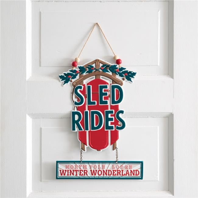Sled Rides Hanging Wall Sign - Walmart.com