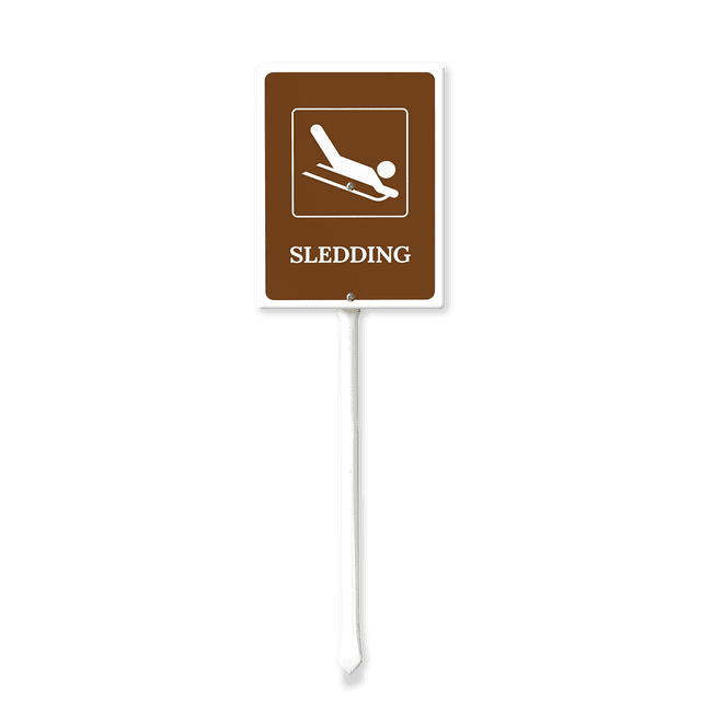 Sledding Warning Yard Sign With Stakes 8 x 12 inch，Aluminum Sign for ...