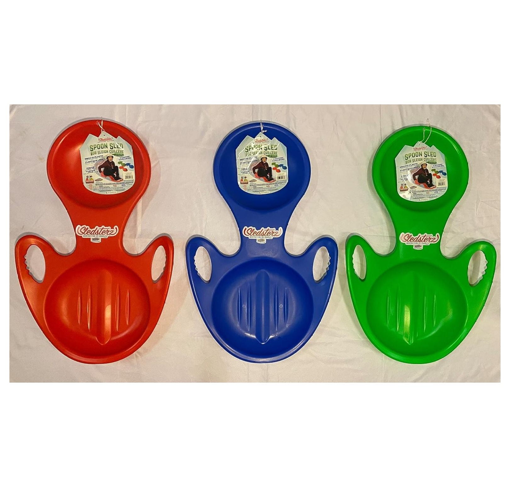 Sledsterz Spoon Snow Sled by for Winter Sledding Fun: 3-Pack; Assorted ...
